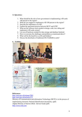 How to Implement Computerized id cards in Afghanistan? | PDF