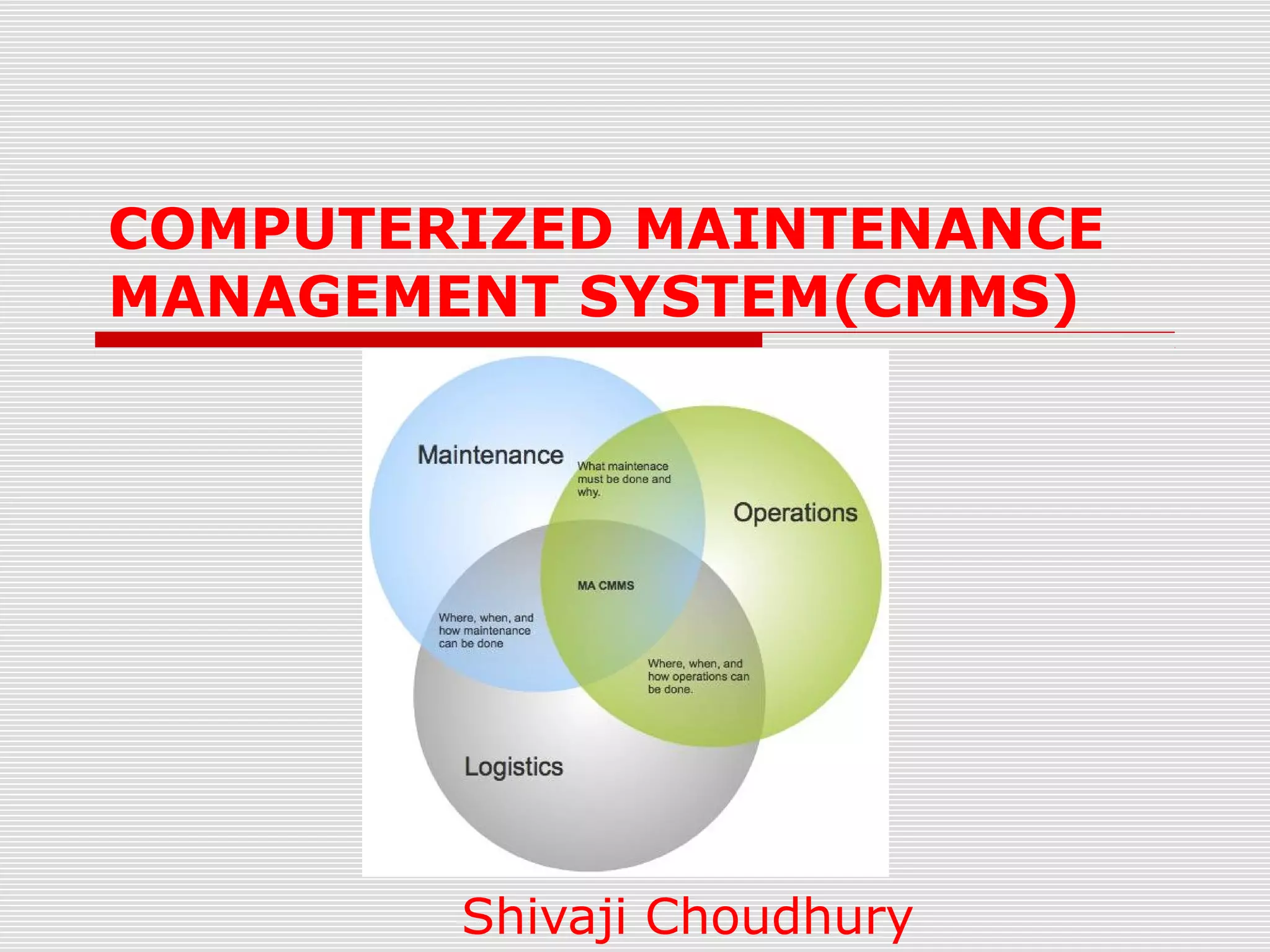 Computerized maintenance management system (cmms) | PPT