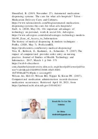 Computerized Medication Dispensing System Descript | PDF
