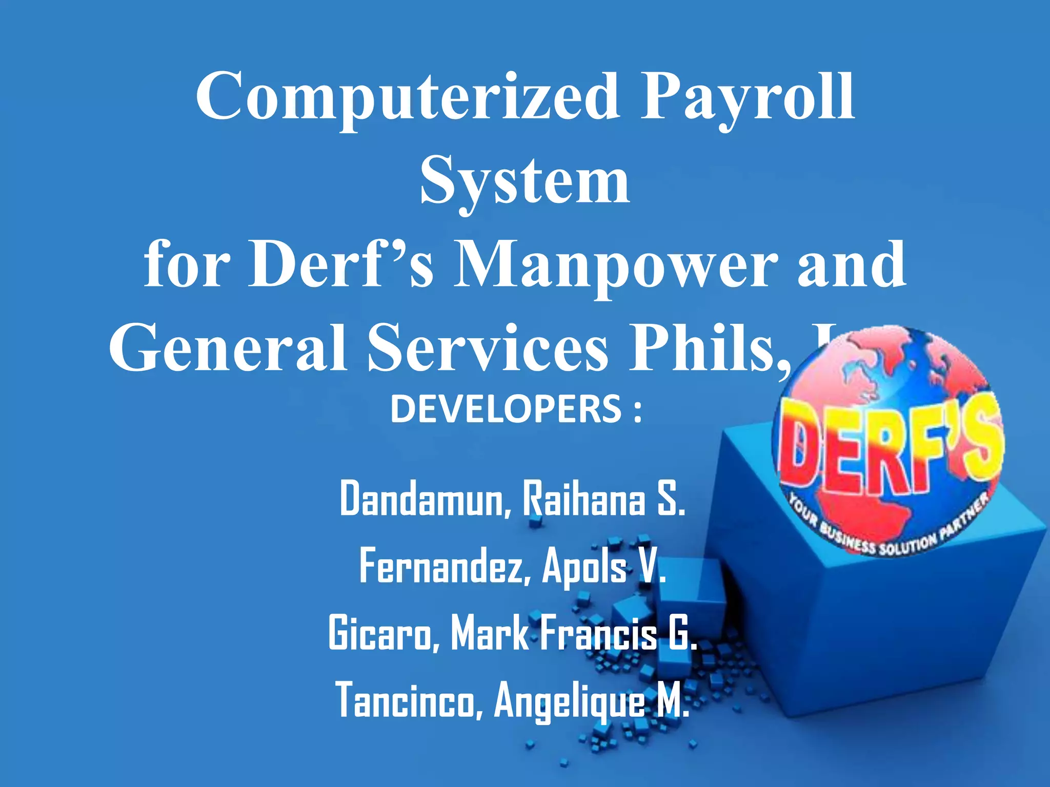 Computerized payroll system | PPTX