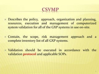 Computerized system validation | PPTX