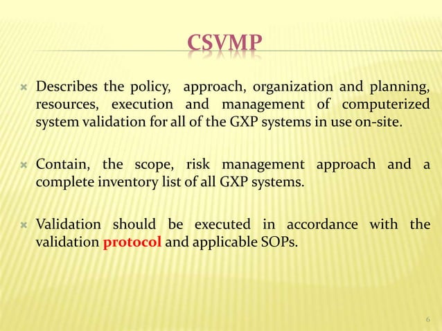 Computerized system validation | PPTX | Computing | Technology & Computing