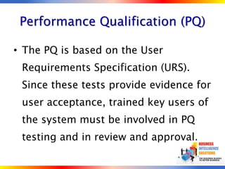 Computerized System Validation Business Intelligence Solutions | PPT