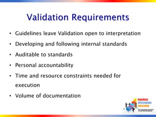 Computerized System Validation Business Intelligence Solutions | PPT