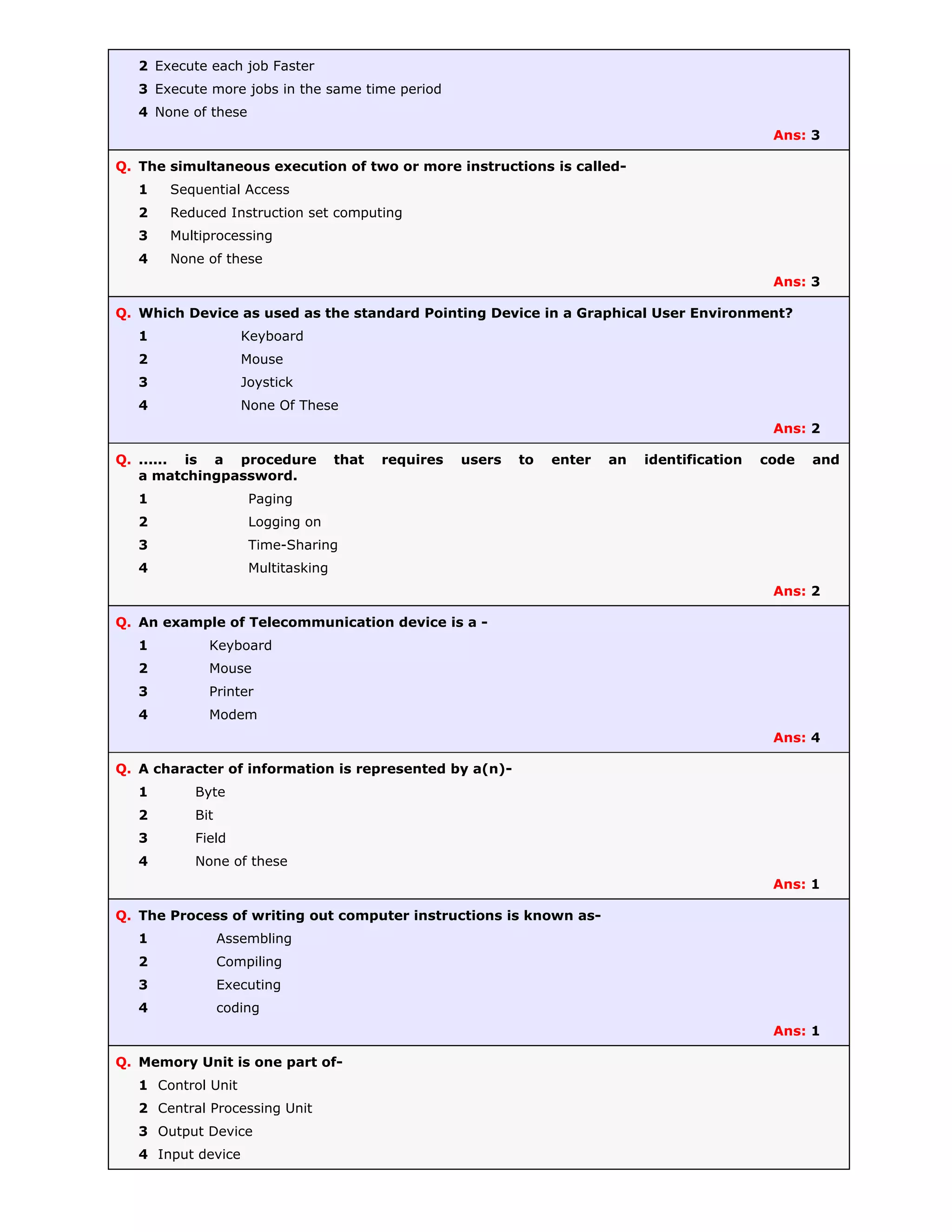 MCQ on Computer and ICT | PDF