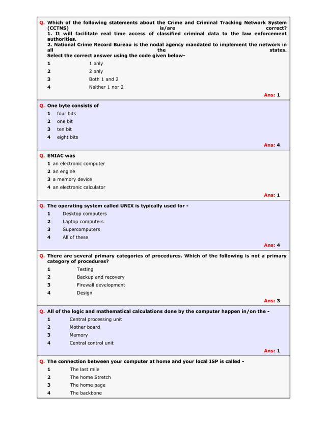 MCQ on Computer and ICT | PDF | Internet | Computing