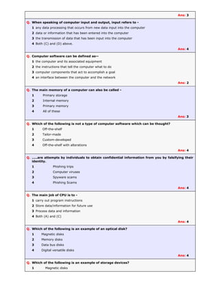 MCQ on Computer and ICT | PDF