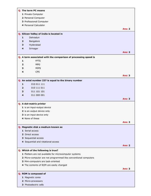 MCQ on Computer and ICT | PDF | Internet | Computing