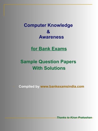 Bank Exam Computer Knowledge Questions | PPT