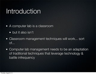 Techniques, Tips & Tools for Managing a Computer Lab | PDF