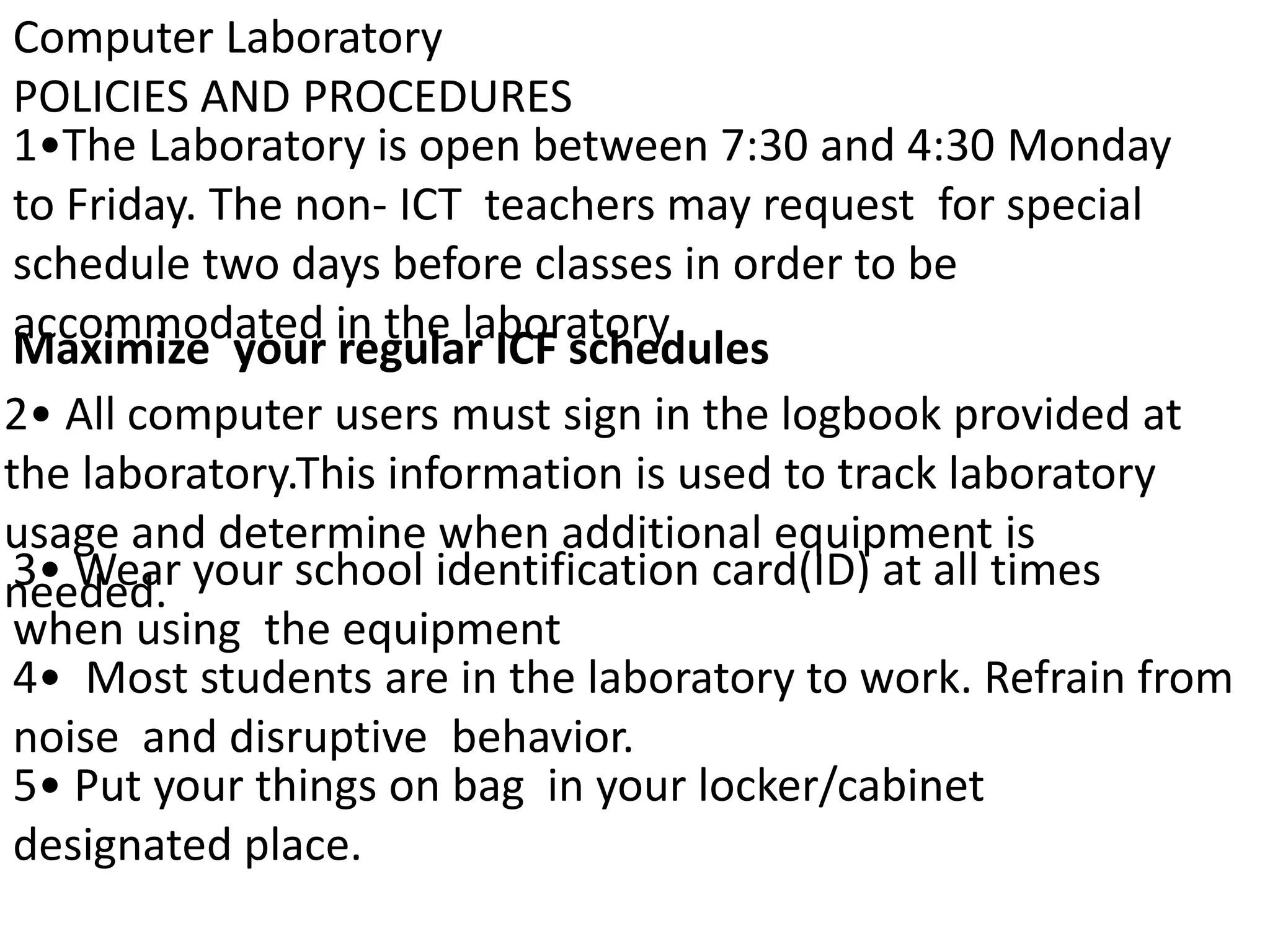 Computer Labora-WPS Office.pptx rules and regulations | PPT