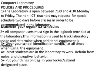 Computer Labora-WPS Office.pptx rules and regulations | PPT