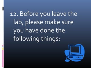 Computerlaboratoryrules | PPT
