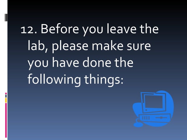 Computer Laboratory Rules | PPT | Computer Peripherals | Computing