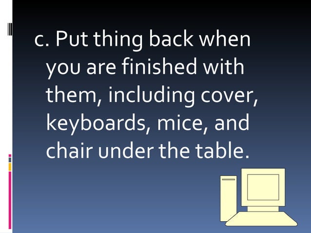 Computer Laboratory Rules | PPT | Computer Peripherals | Computing