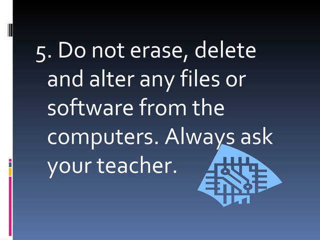 Computer Laboratory Rules | PPT | Computer Peripherals | Computing