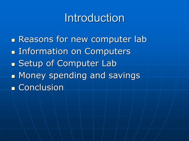 Computer Lab Proposal for a Computer Lab | PPT