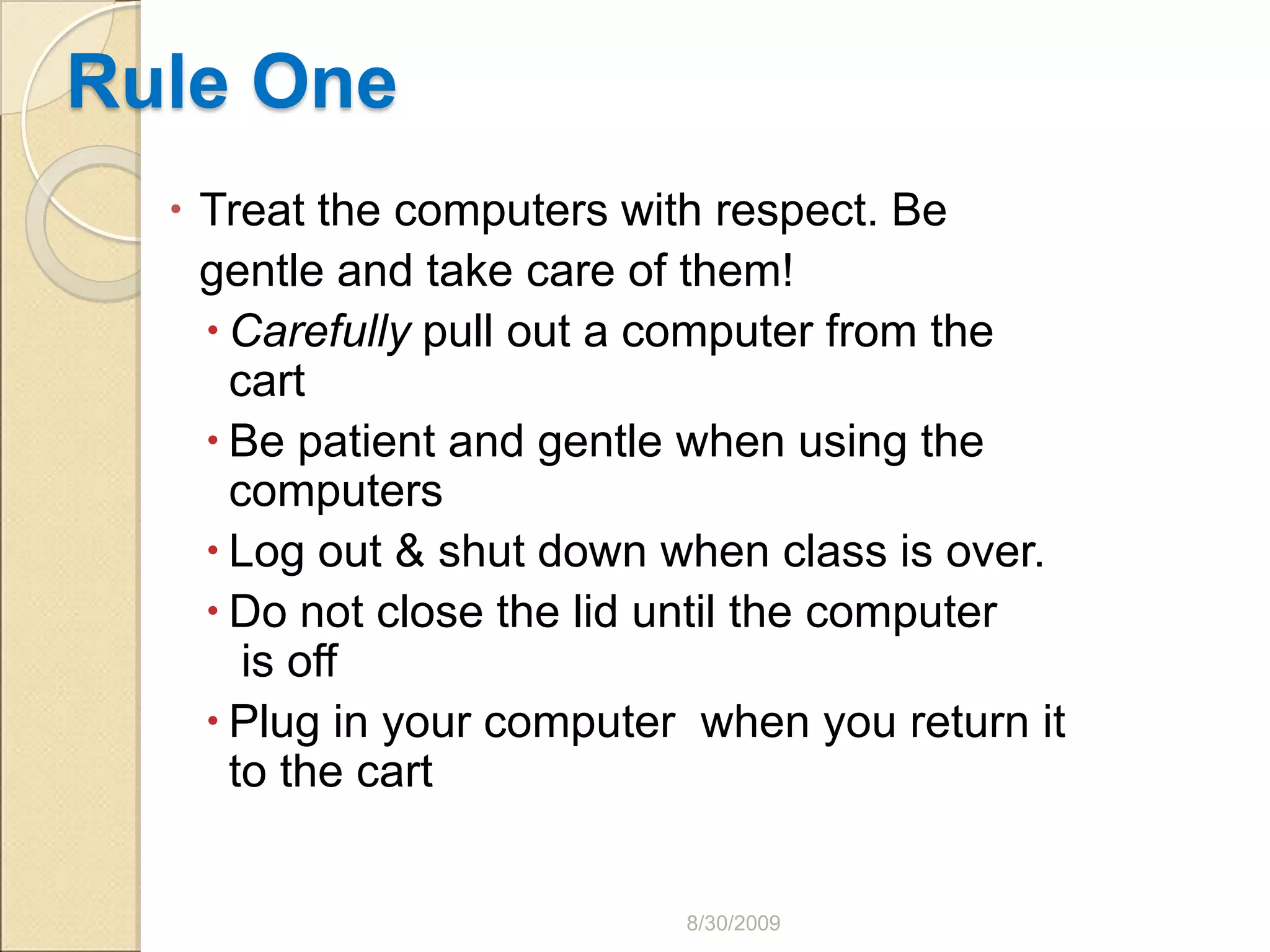Computer Lab Rules | PPT