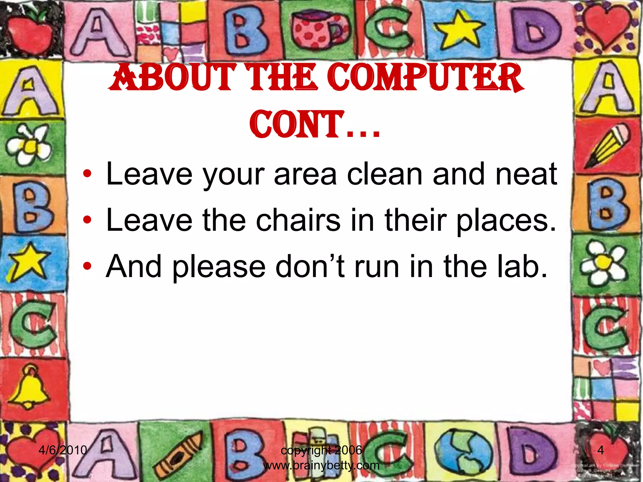 Computer Lab Rules | PPSX