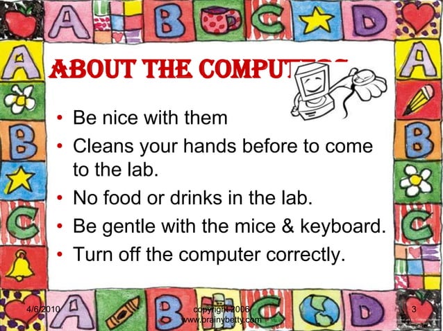 Computer Lab Rules | PPSX