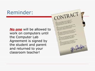 Computer labrules | PPT | Desktops | Computing