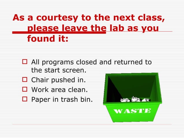 Computer labrules | PPT