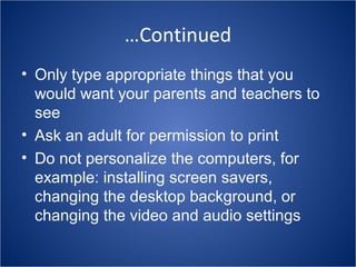 Computer lab rules | PPT