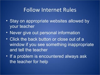Computer lab rules | PPT | Internet Safety | Parenting