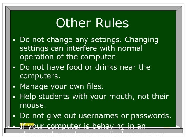 Computer lab rules