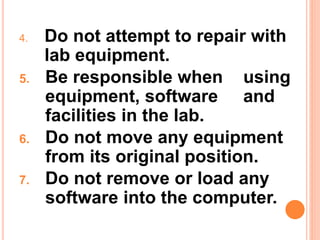 Computer lab rules and regulations | PPTX