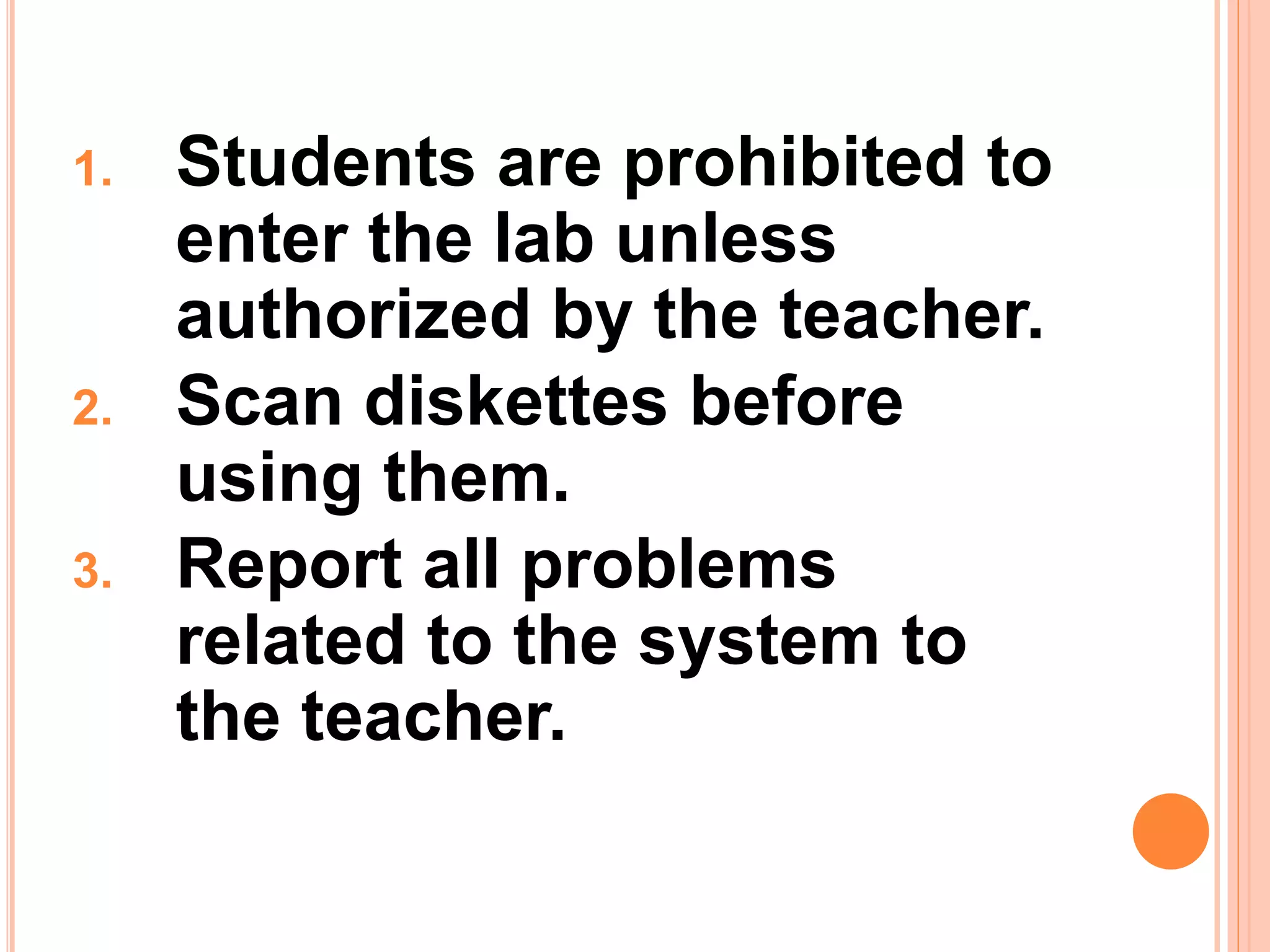 Computer lab rules and regulations | PPTX