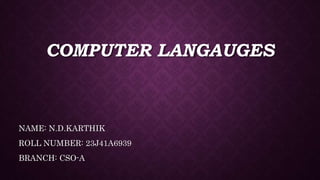 COMPUTER LANGAUGES .pptx