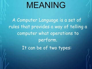 Computer language | PPTX