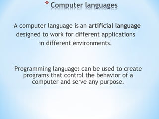 Computer languages | PPT