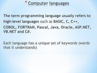 Computer languages | PPT