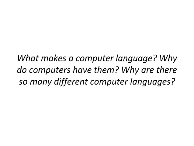 Computer languages | PPT