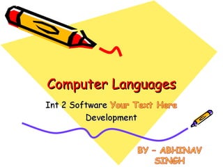 Computer languages | PPT | Programming Languages | Computing