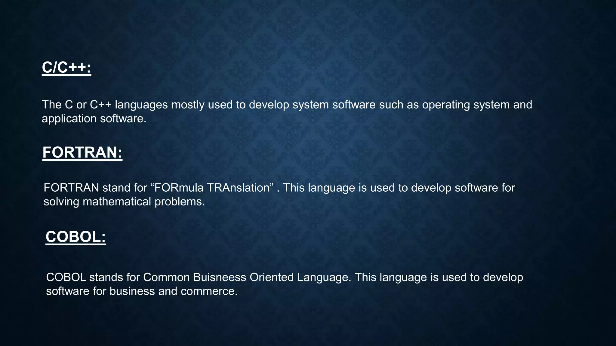 Computer languages | PPTX