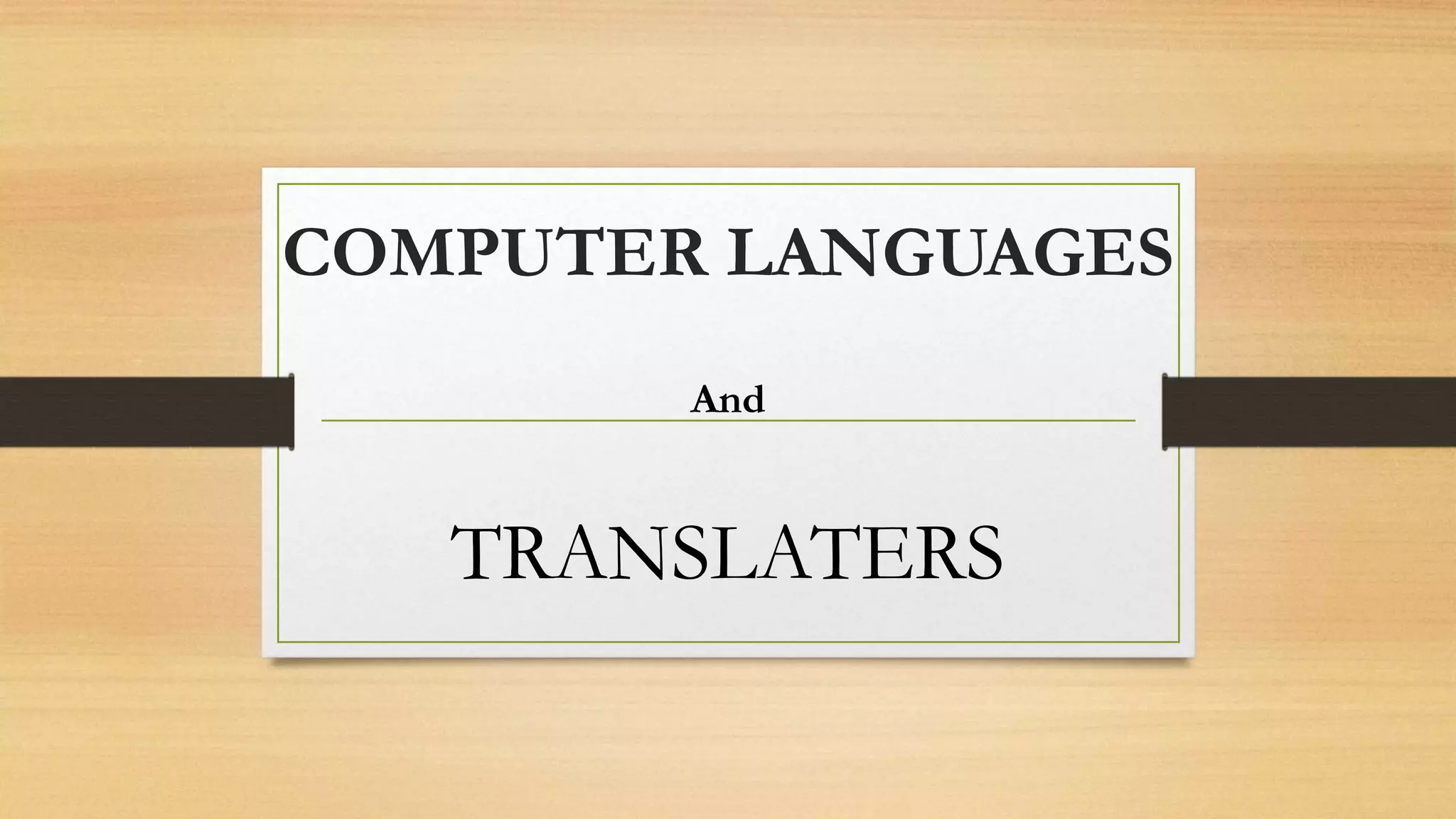 Computer languages | PPTX