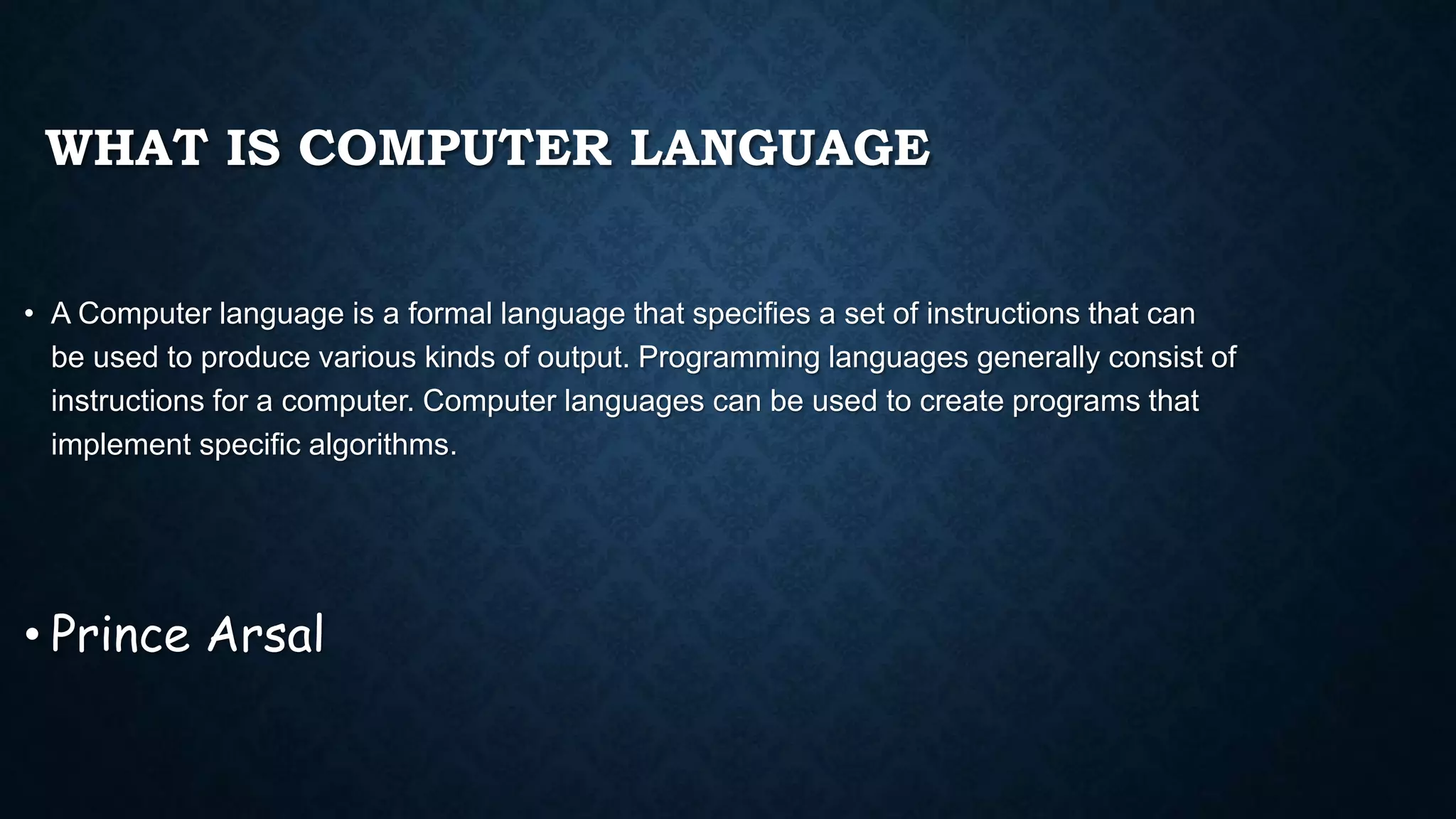 Computer languages | PPTX
