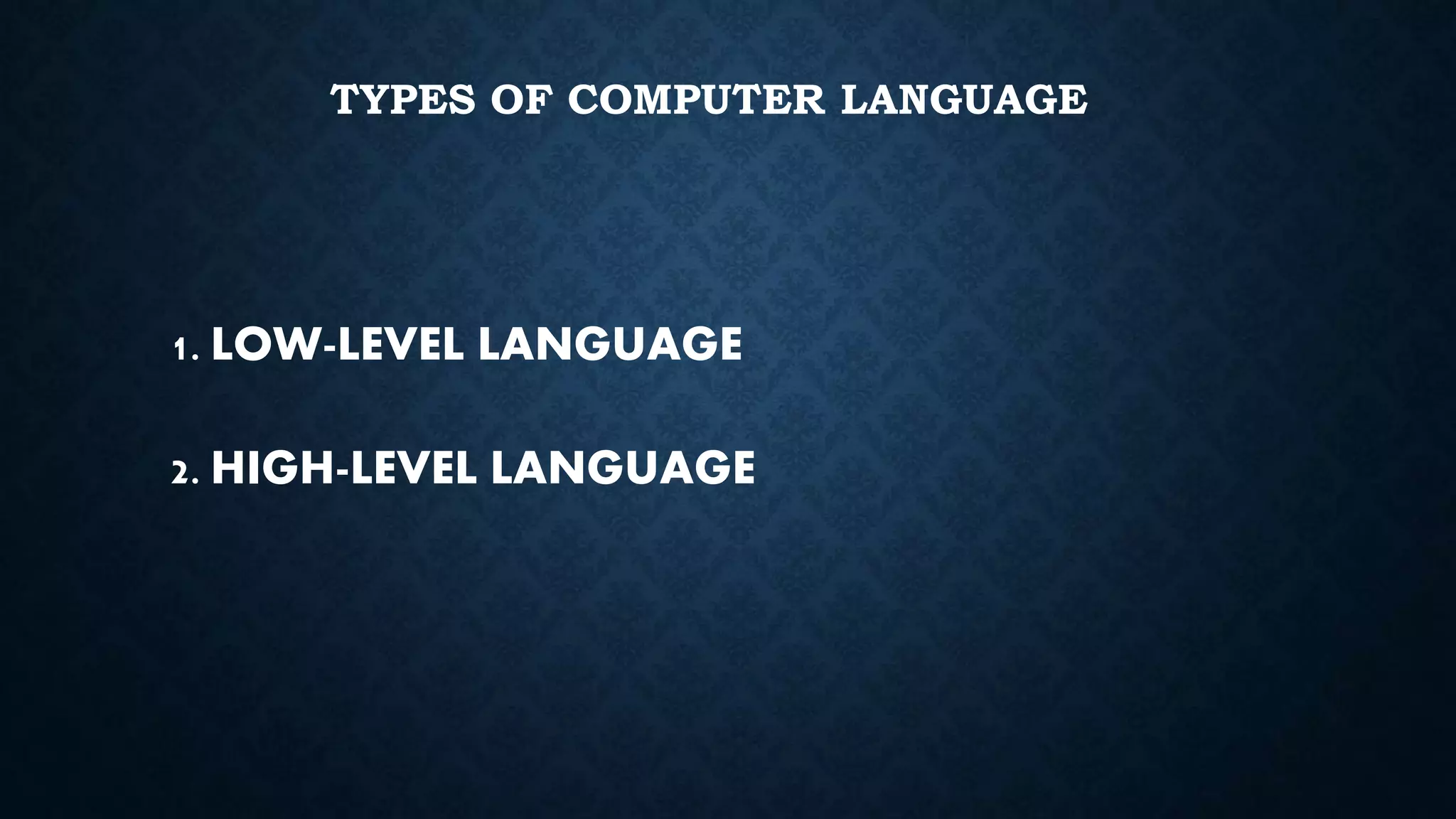 Computer languages | PPTX