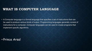 Computer languages | PPTX