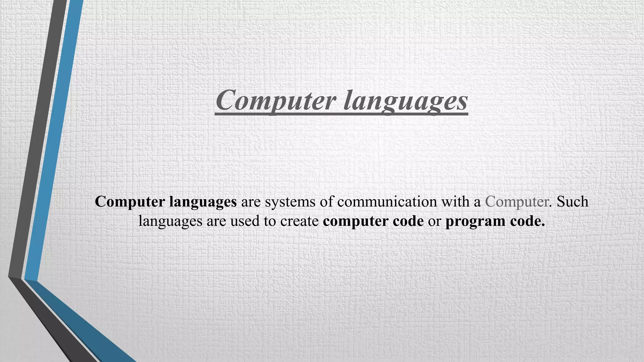 Computer languages | PPTX