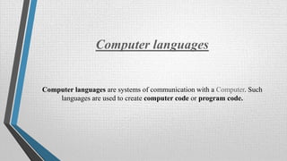 Computer languages | PPTX