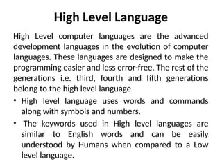 Computer Languages & its genearations.pptx