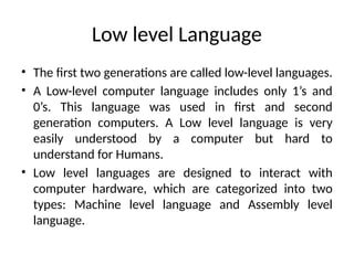 Computer Languages & its genearations.pptx
