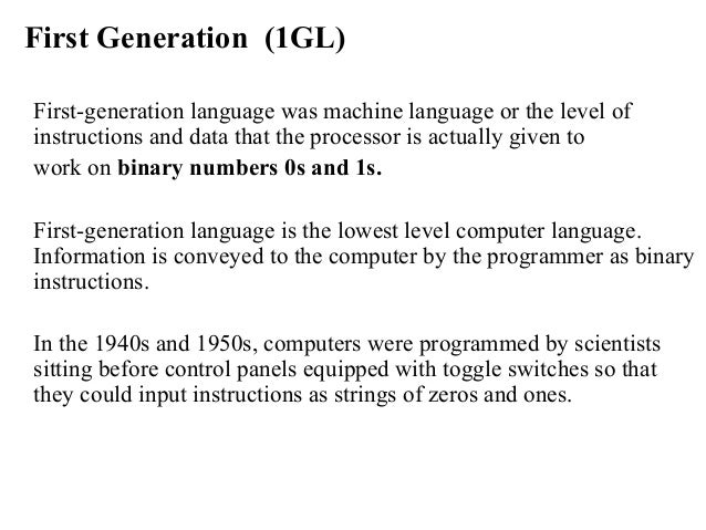 Computer languages and generation