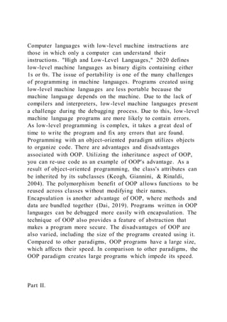 Computer languages with low-level machine instructions are those i | PDF