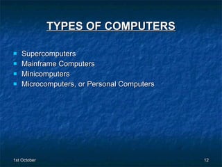 Computer Lecture 1 | PPT