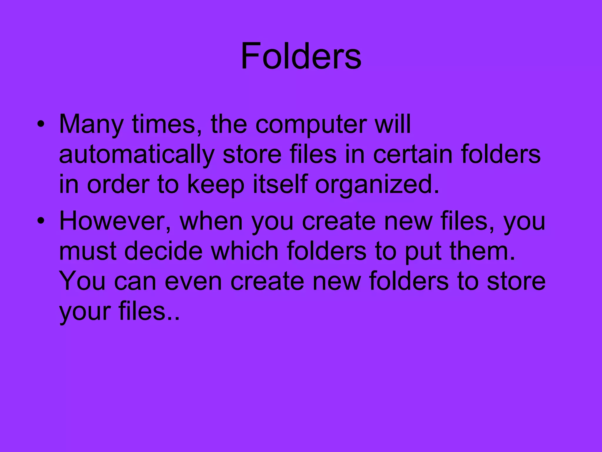 Computer lesson 7 files & folders | PPT